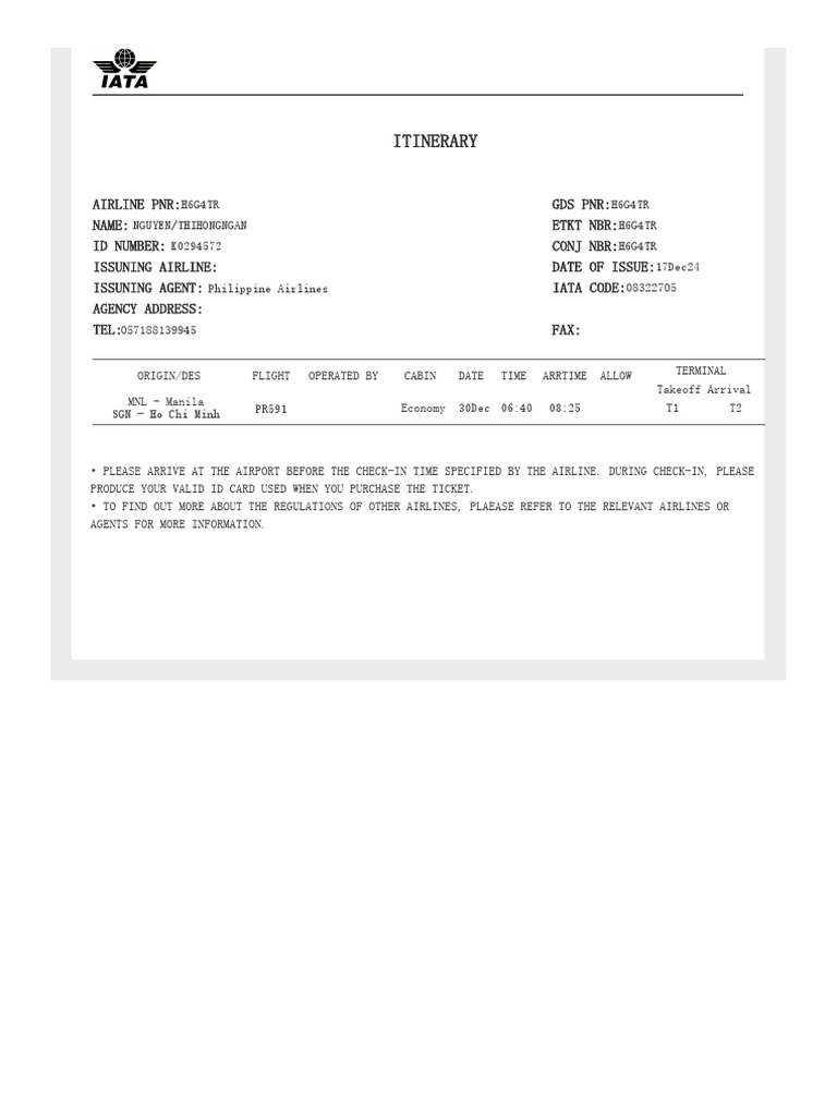 Airline Ticket | PDF