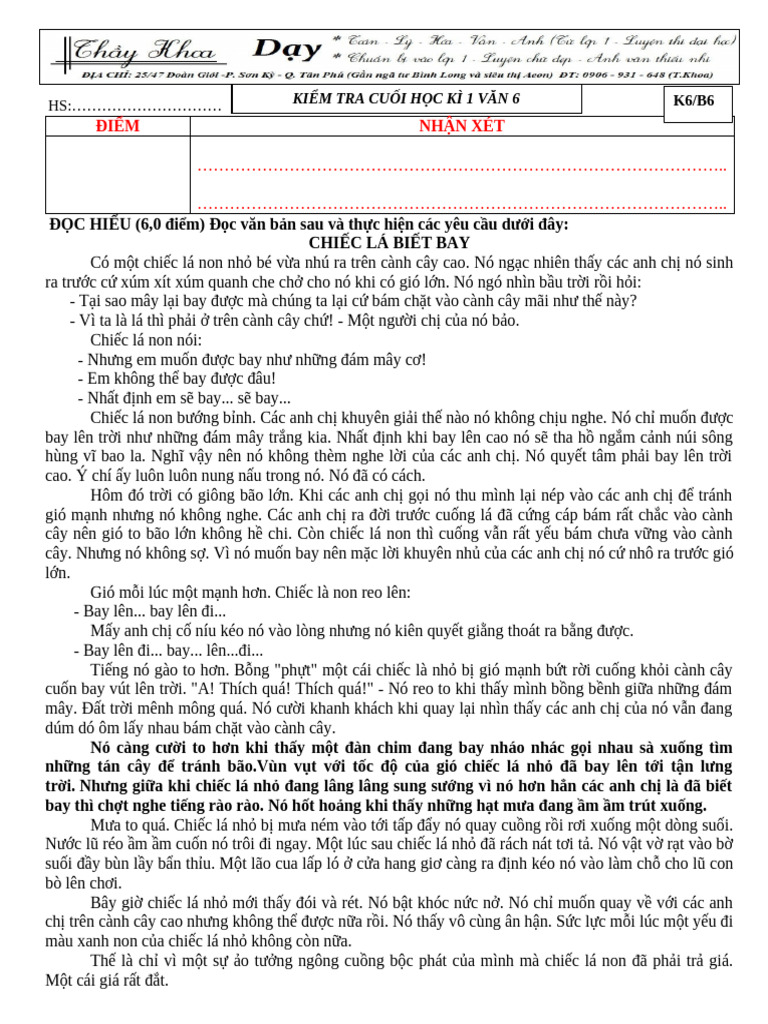 NV6.K6.B6 ChiecLaBietBay | PDF