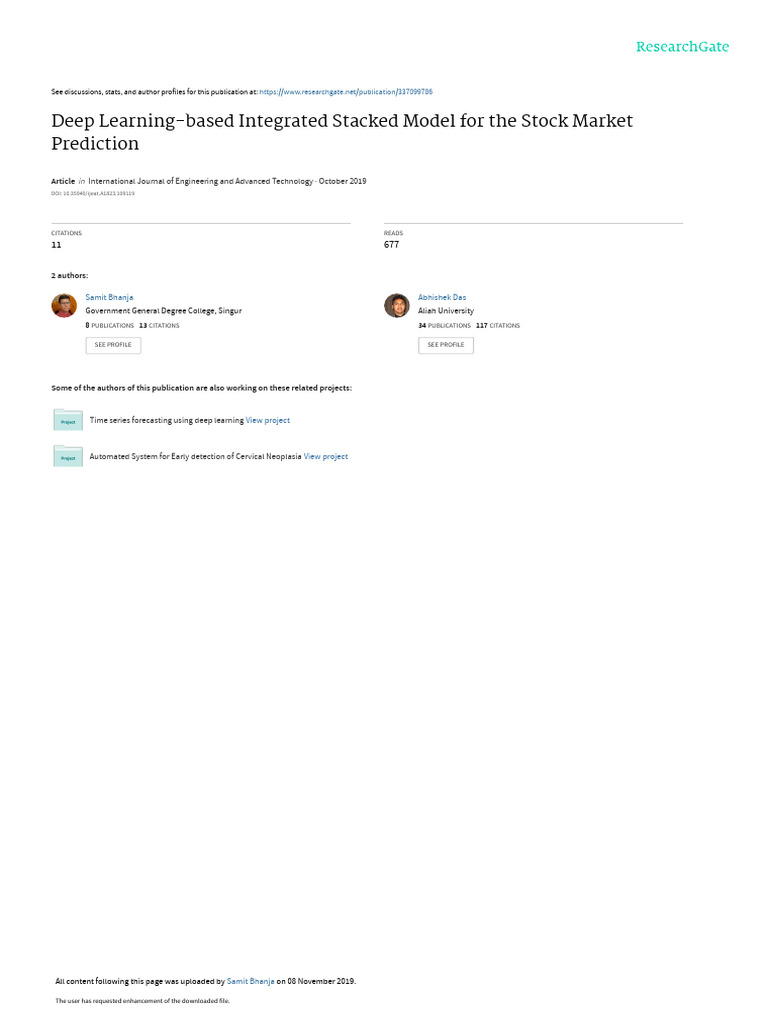 Deep Learning Model for Stock Prediction | PDF | Time Series ...