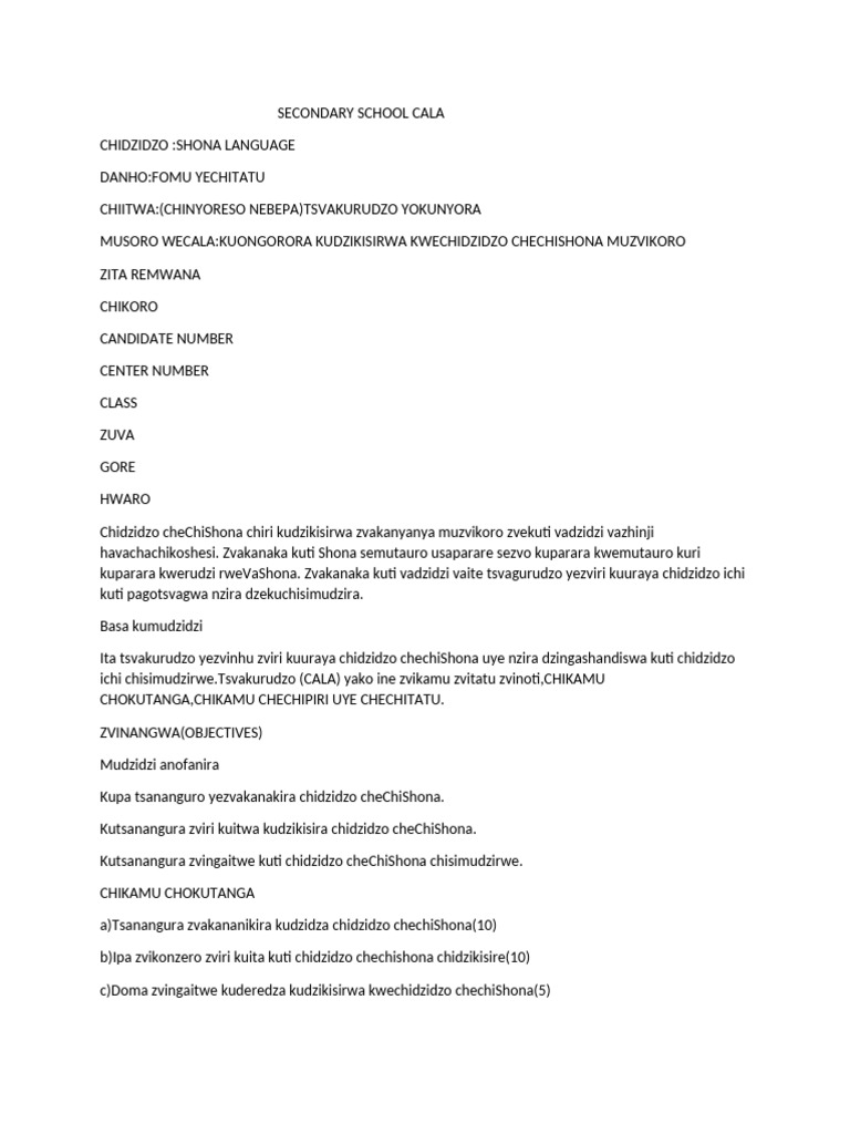 Shona Gmri Cala 2 | PDF