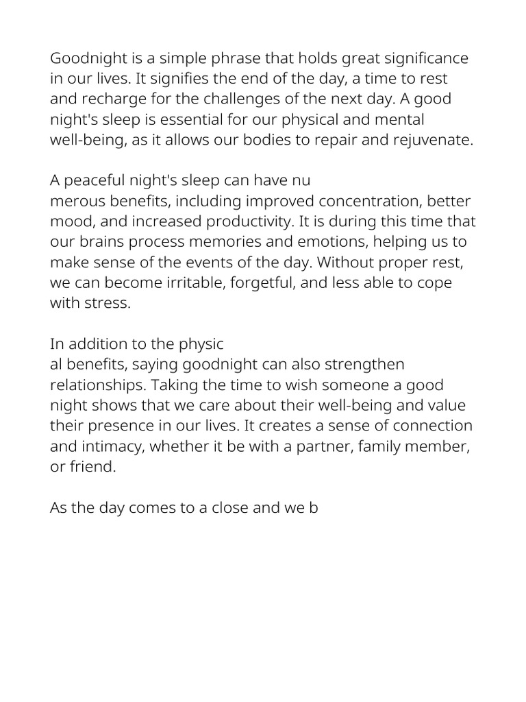 Good Night ???? | PDF
