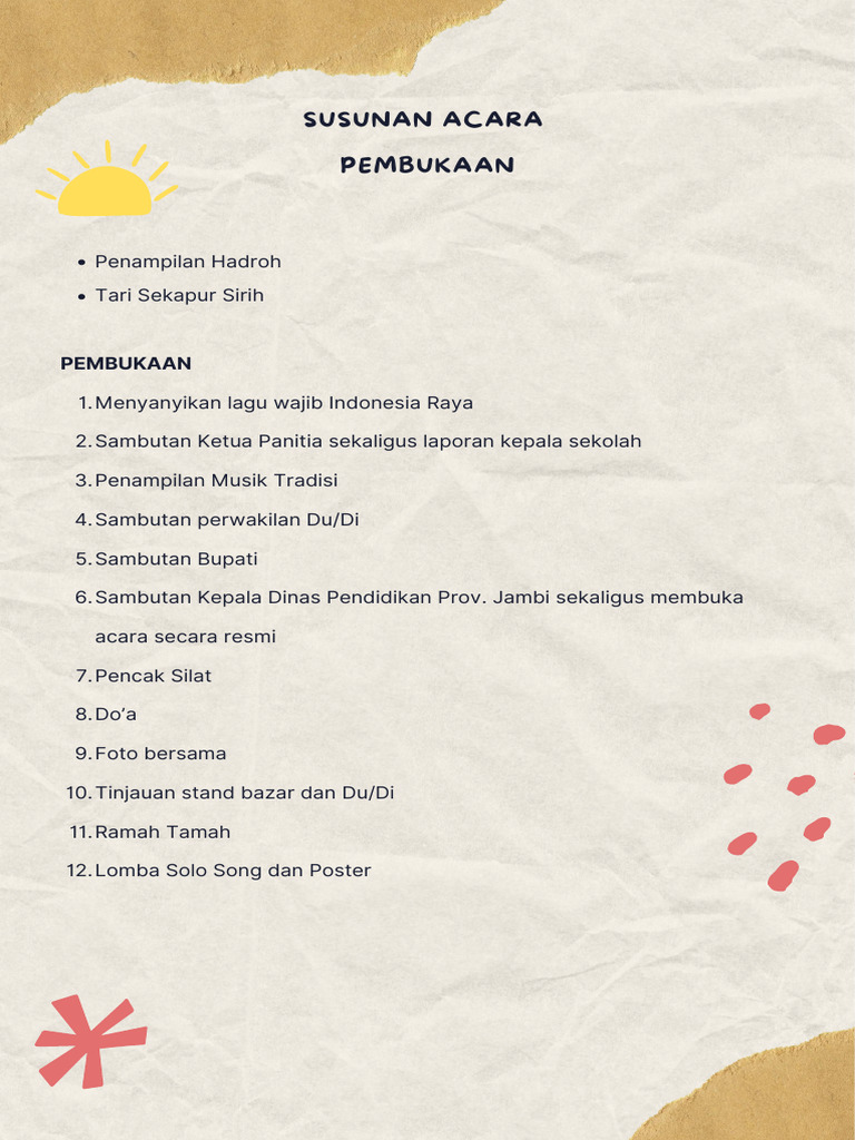 SUSUNAN ACARA JOB FAIR 2024 | PDF