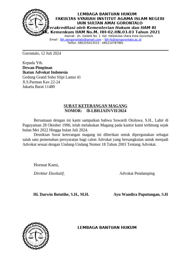 Surat Magang | PDF