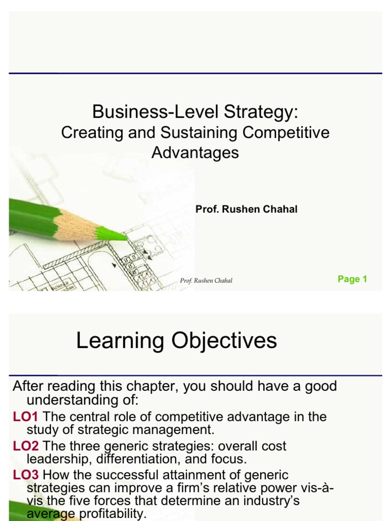 Business-Level Strategy - Creating and Sustaining Competitive Advantages | PDF | Strategic ...