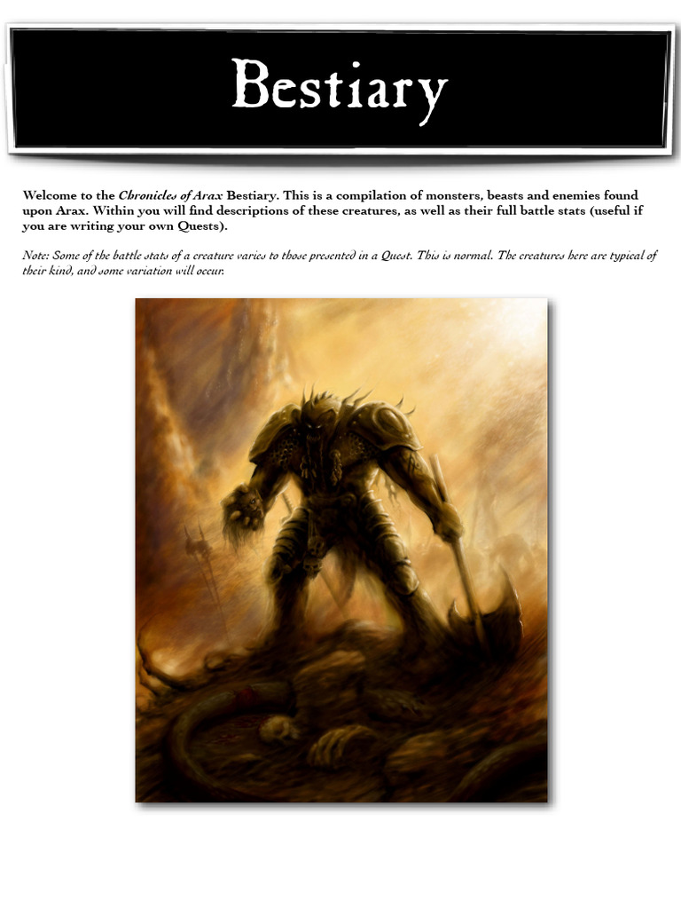 Chronicles of Arax Bestiary | PDF | Dragon