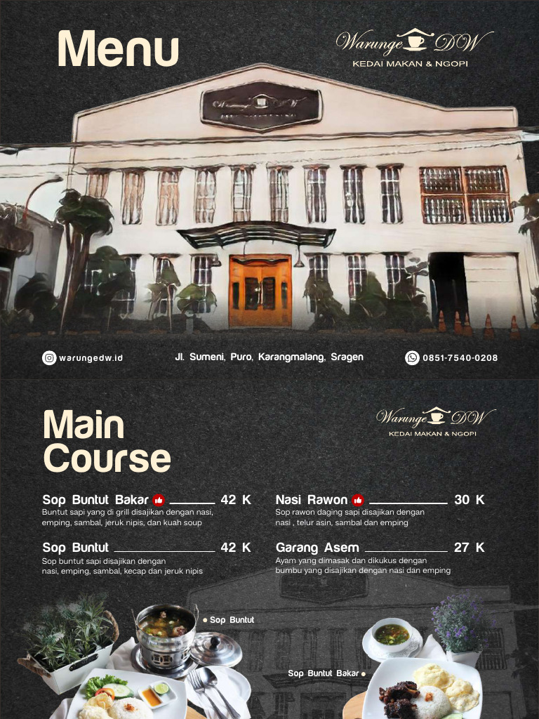 Menu Warung DW Kedai Makan dan Ngopi | PDF
