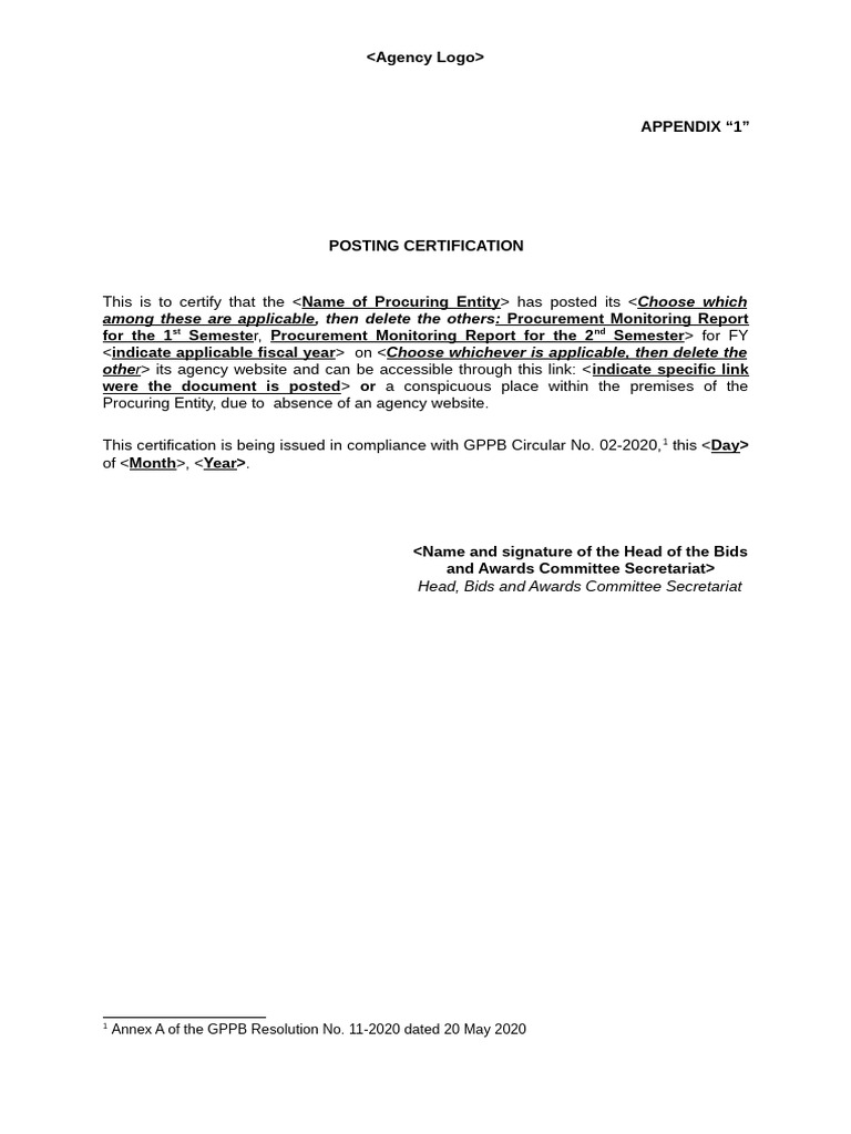 PMR Posting Certification | PDF