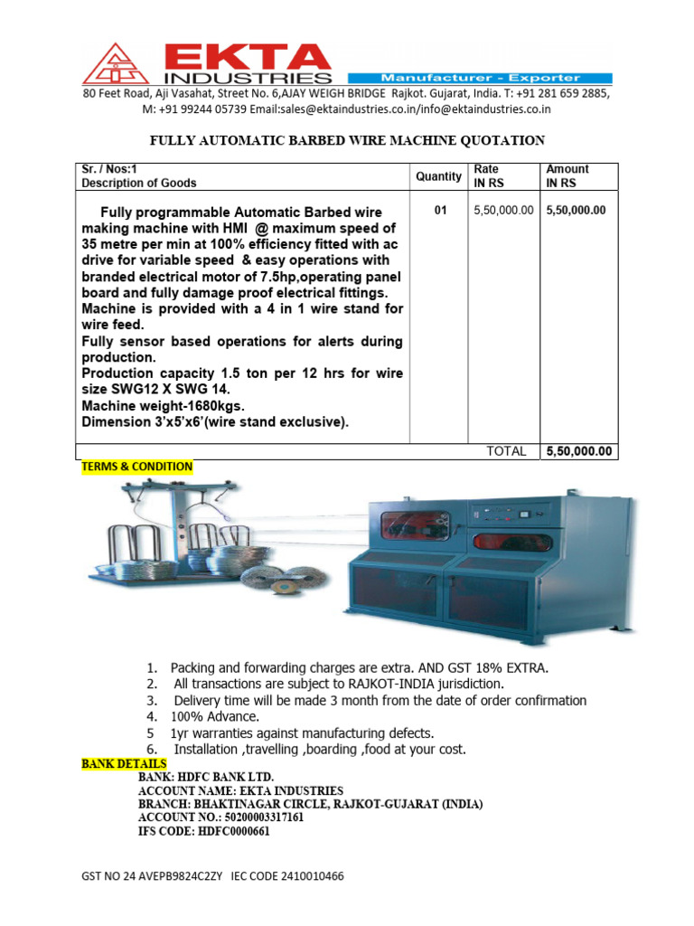 Fully Automatic Barbed Wire | PDF