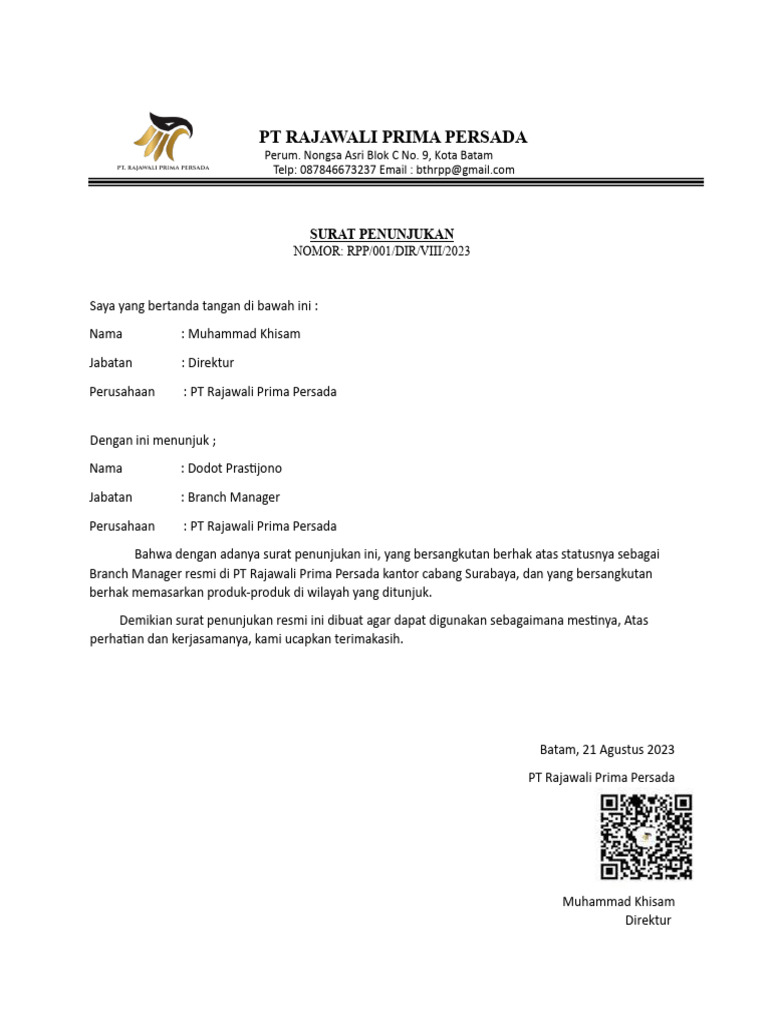 SURAT PENUNJUKAN PDF | PDF