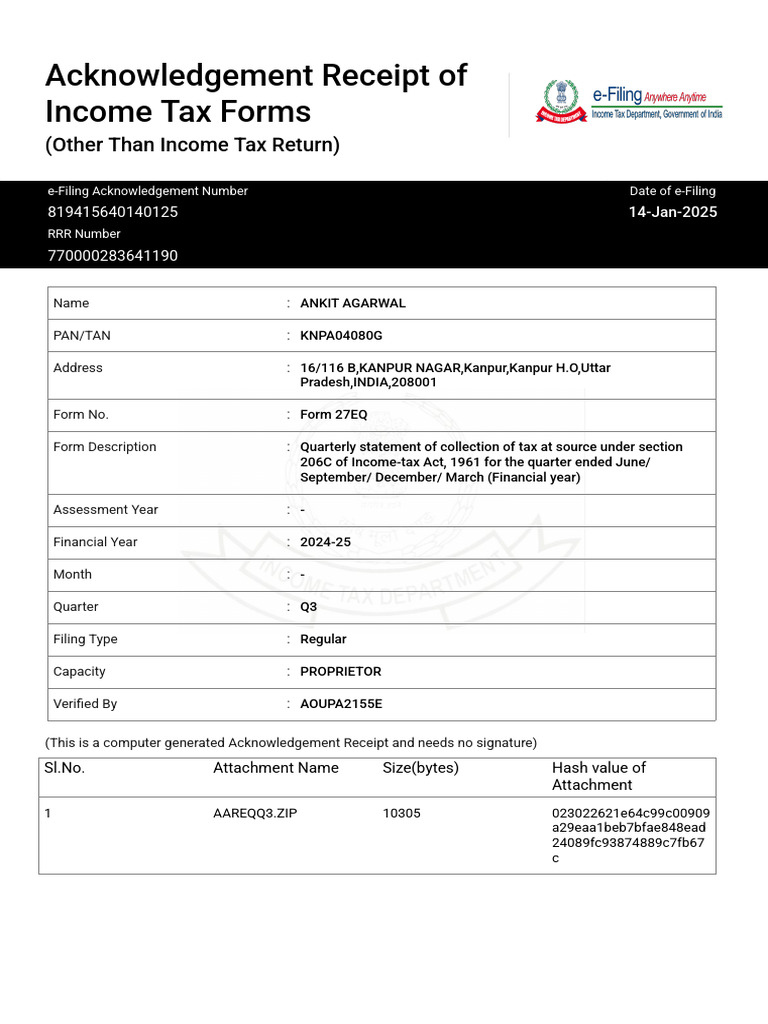 SBS Form 27EQ - ARN - 770000283641190 | PDF