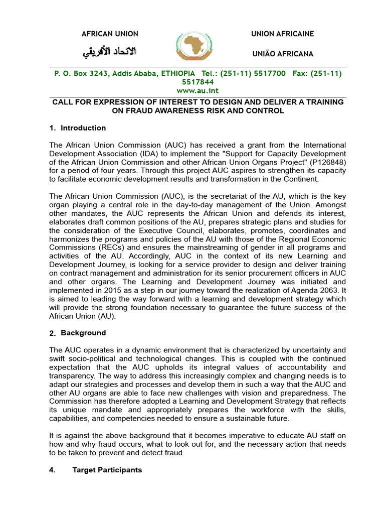 AU Fraud Awareness Training | PDF | African Union | Fraud