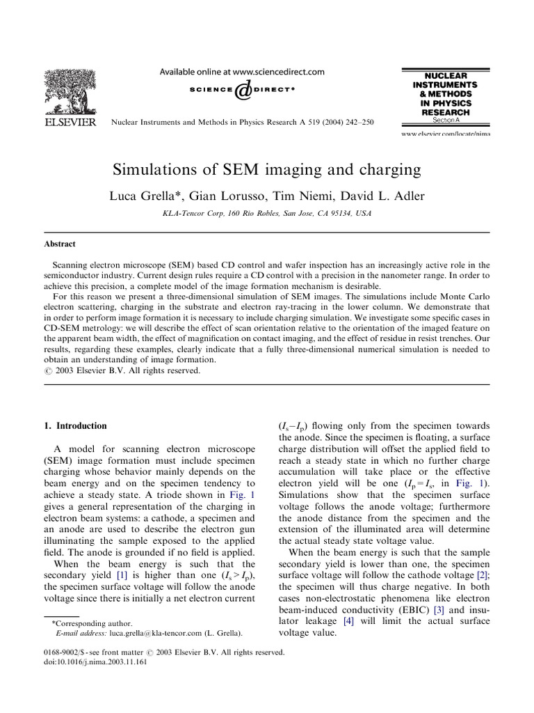 Simulations ofSEM Imaging and Charging | PDF | Scanning Electron ...