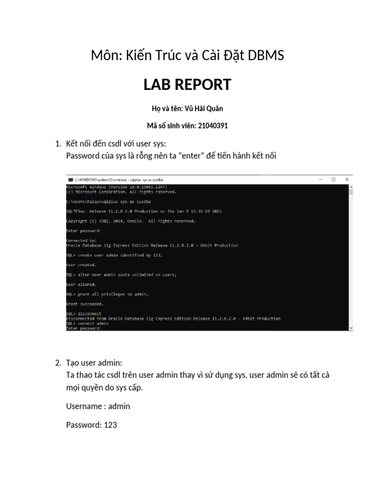 Lab Report Dbms (1) | PDF