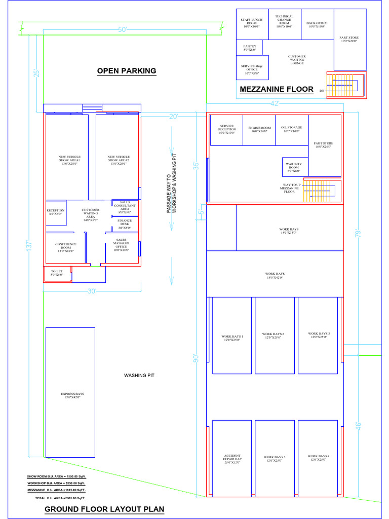Showroom & Workshop Bay Layout Plan 13.01.25 | PDF