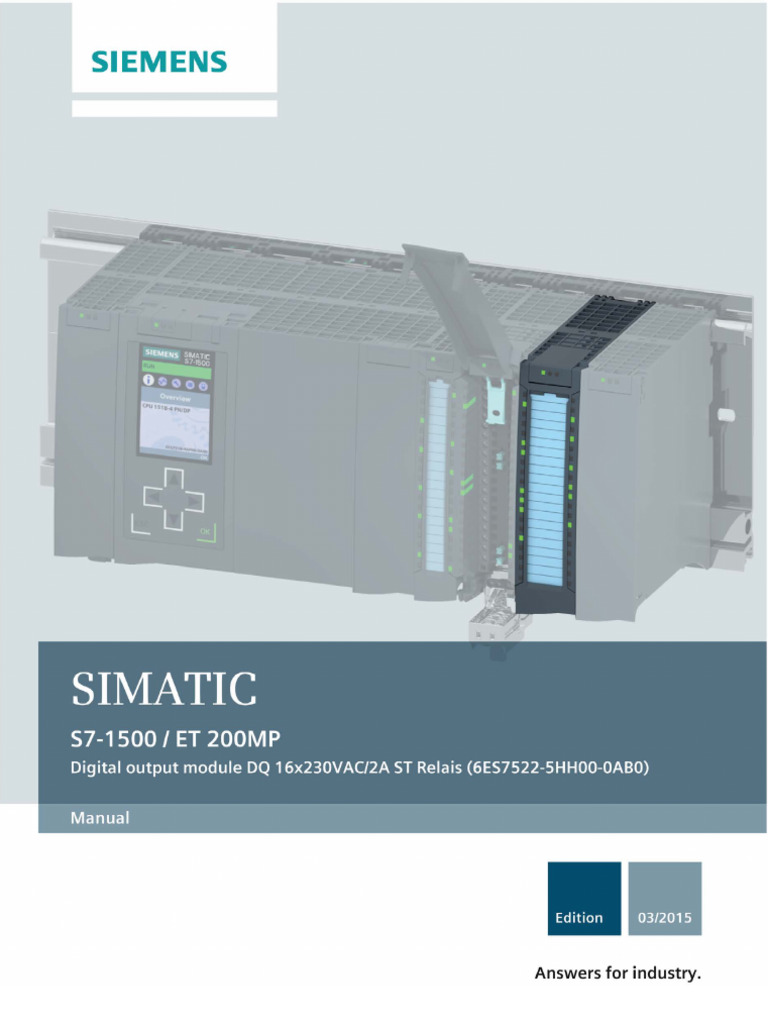 s71500 Dq16x230vac 2a ST Manual en US en-US | PDF | Relay | Parameter (Computer Programming)