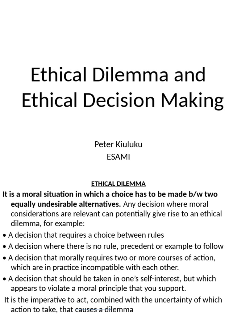 Ethical Dilemmas in Business Decision-Making | PDF | Morality | Employment