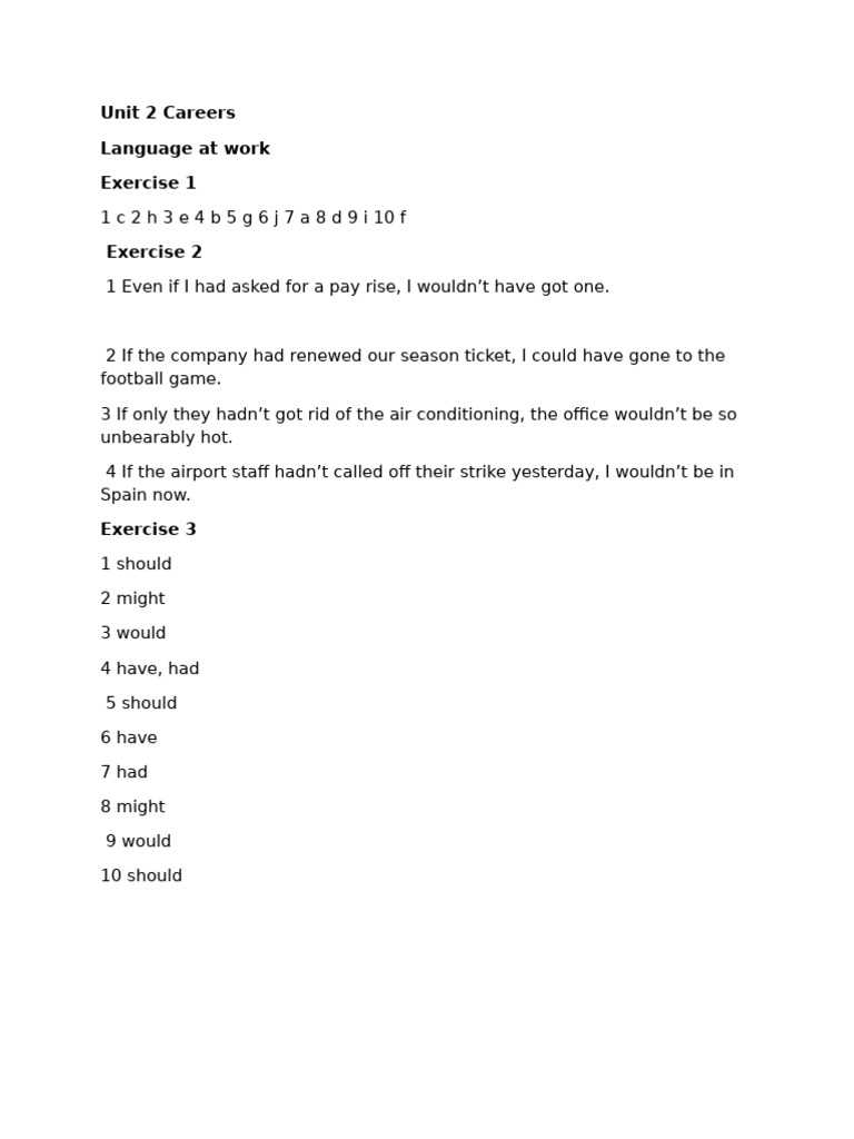 Unit 2 Careers | PDF