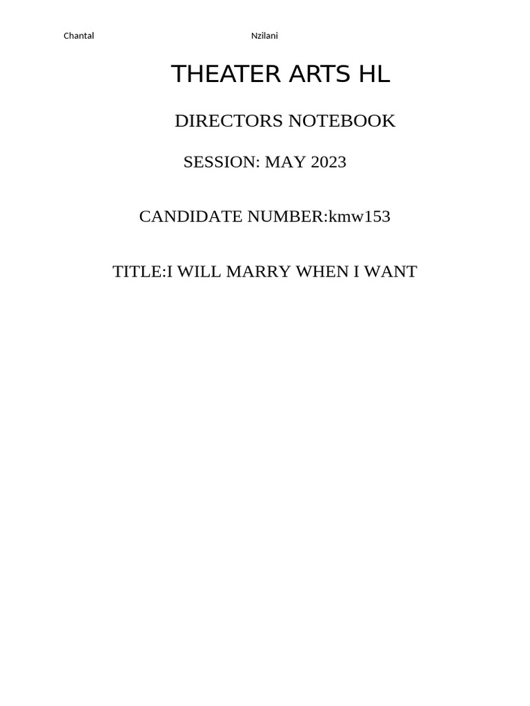 Directors Notebook | PDF