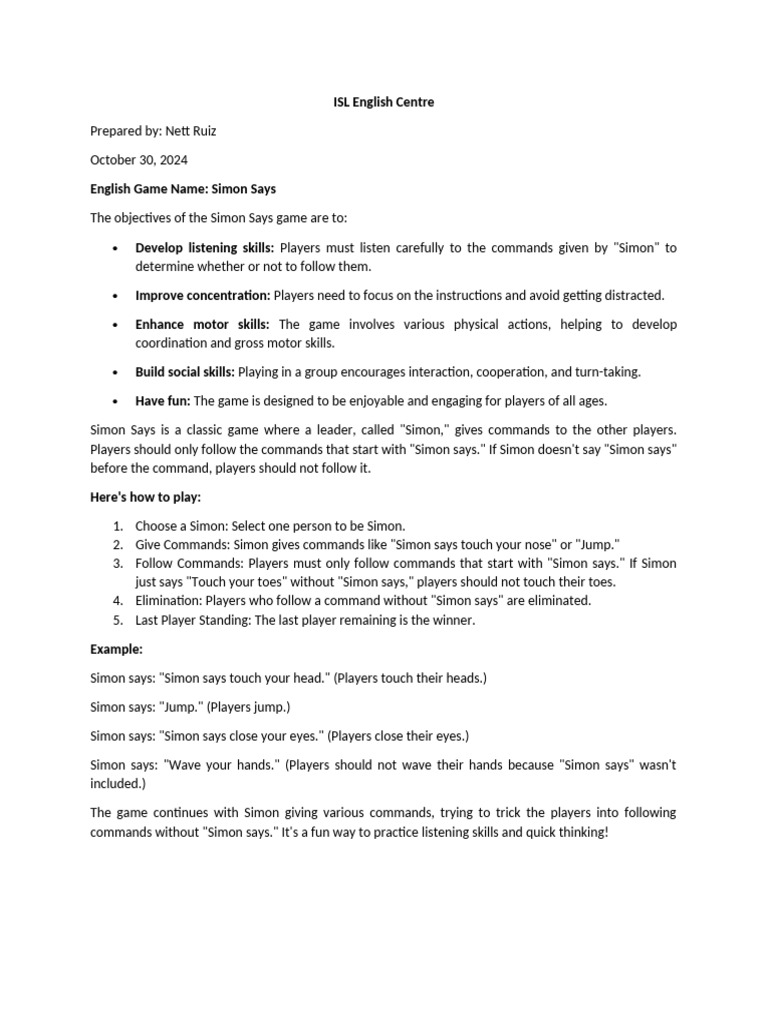 ISL English Centre | PDF