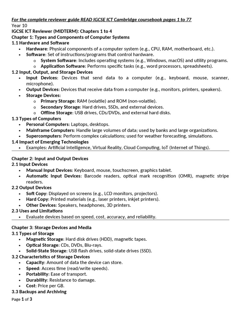 Year 10 Midterm Reviewer 2024 | PDF | Computer Network | Computer Hardware Year 10 Midterm Reviewer 2024 | PDF | Computer Network | Computer Hardware