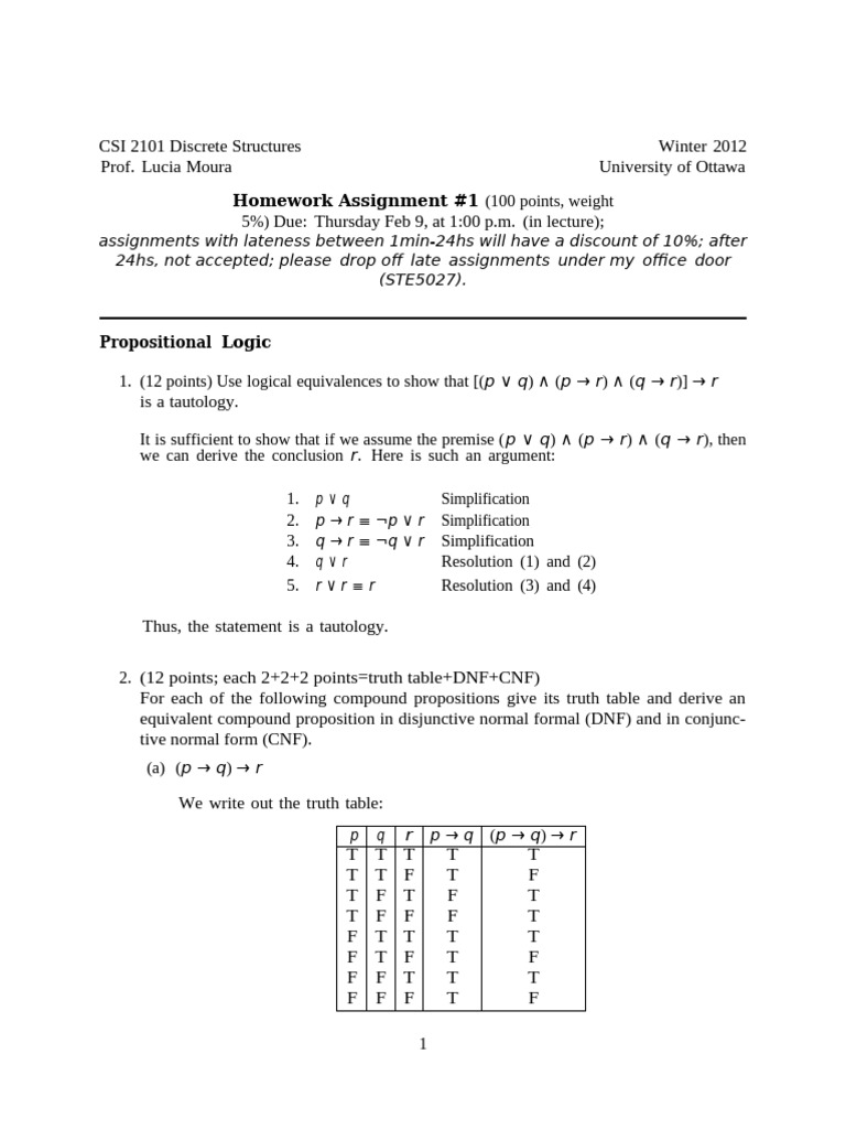 a1-sol | PDF | Argument | Mathematical Proof