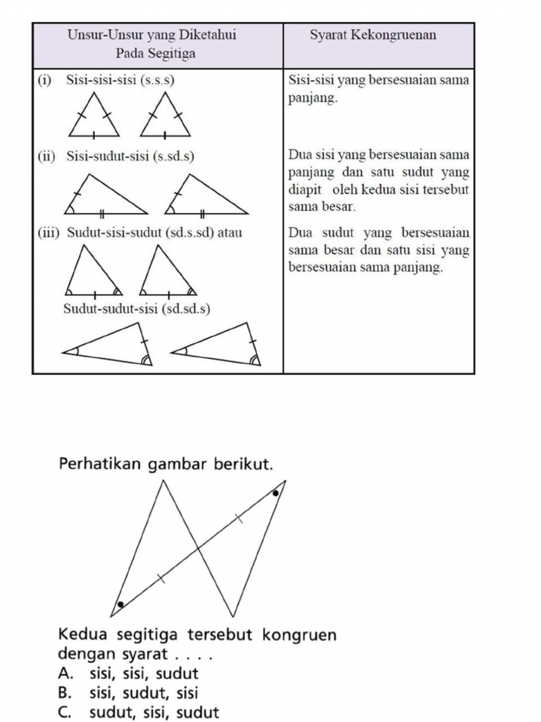 09 Jan - Mat - Kekongruenan Segitiga & Segibanyak - Riri (Kak Amel) ) | PDF
