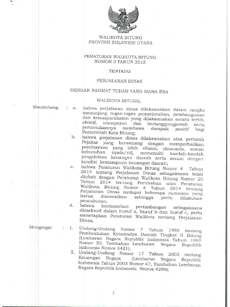 Perwa No. 3 - Perjalanan Dinas | PDF