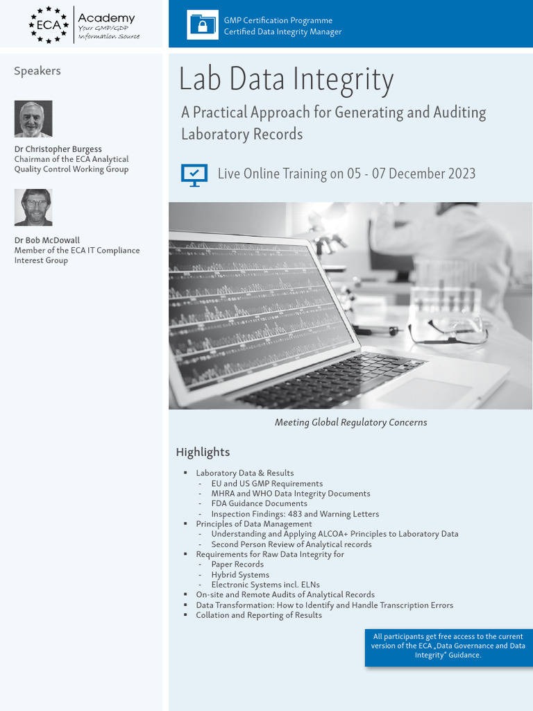 ECA Lab Data Integrity LOT v2 | PDF | Audit