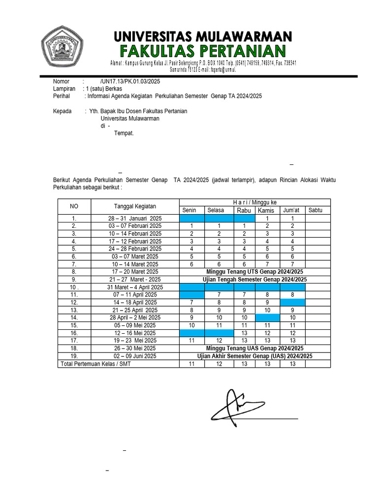 Kalender Akademik Genap 24-25 | PDF