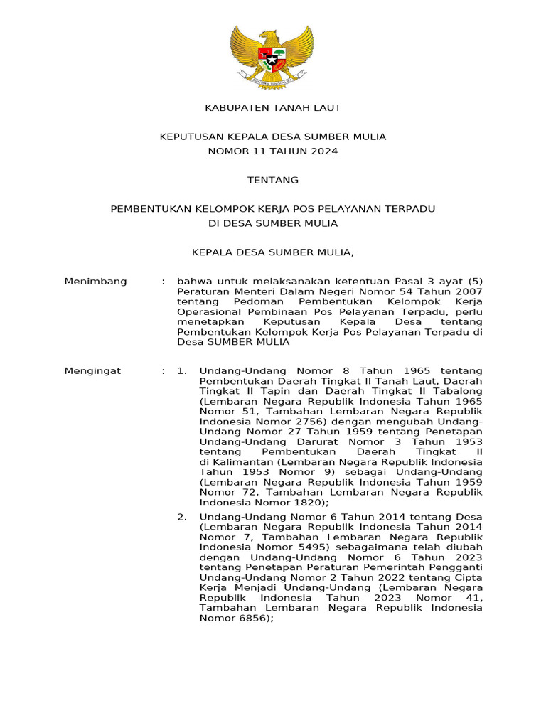 11 SK - Pokja Posyandu - 2024 | PDF