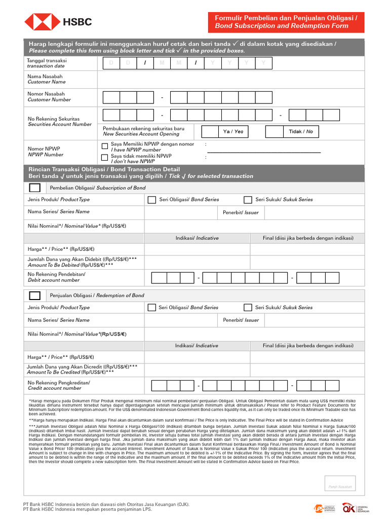 Formulir Obligasi HSBC | PDF