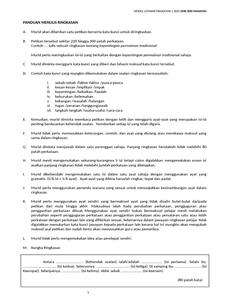 Modul Latihan Bm T1 Pdf