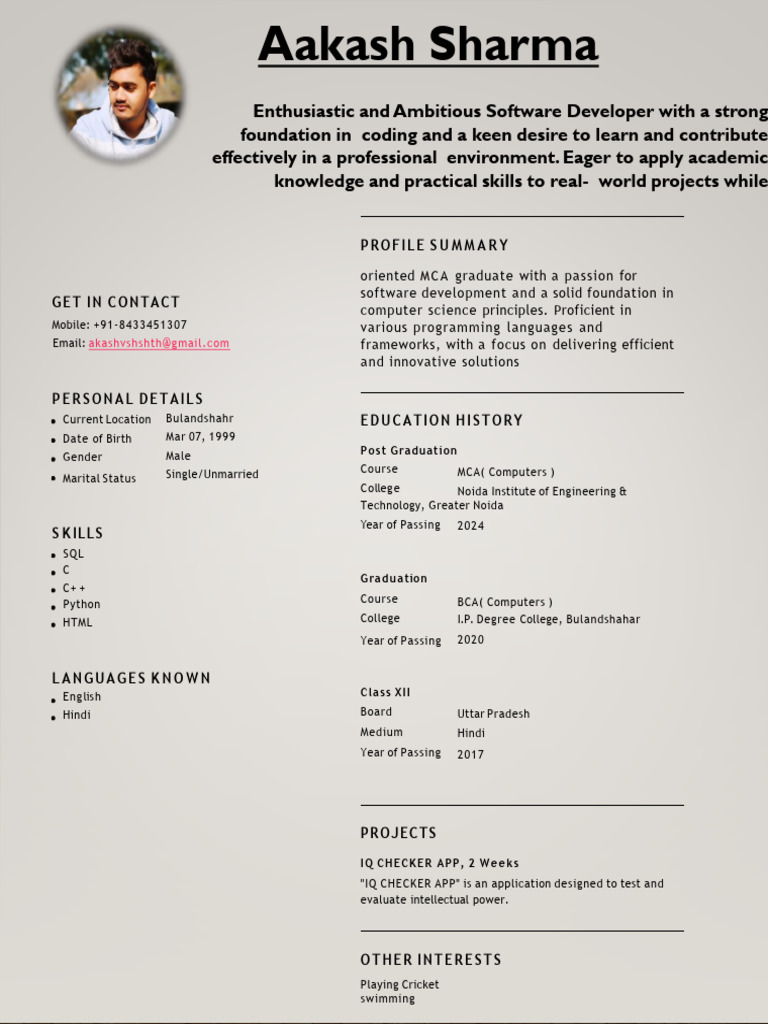 akash_resume_ (1) | PDF | Computing | Information Technology