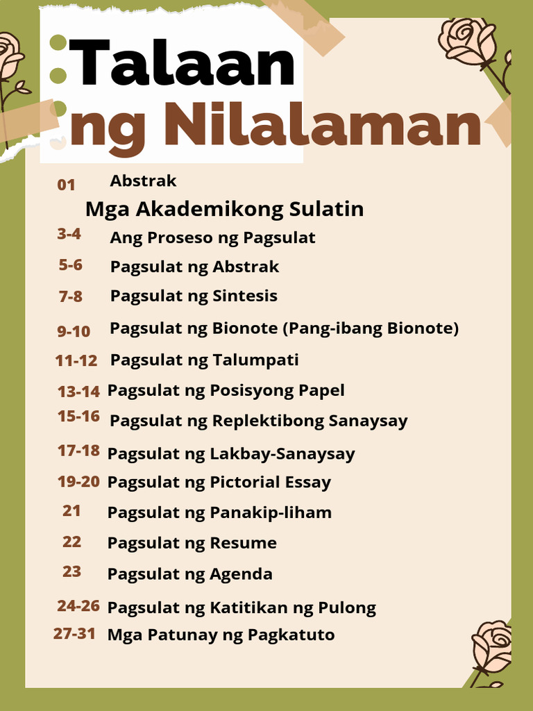 Fpl Table of Contents_Alhy | PDF