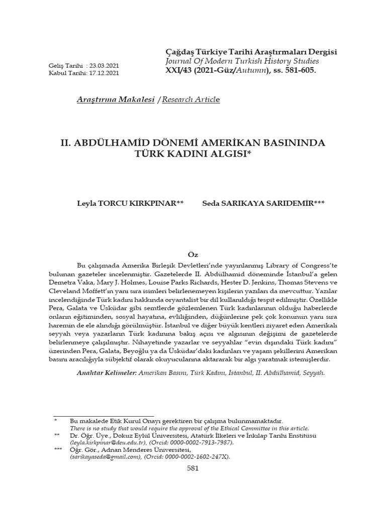 Ii. Abd - Lham - D D - Nem - Amer - Kan Basininda T - RK Kadini Algisi (#1050765) - 2165838 | PDF