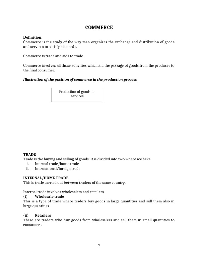 Commerce Notes | PDF | Demand | Supply (Economics)