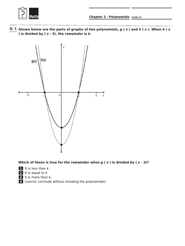 Chapter 2 Polynomials | PDF