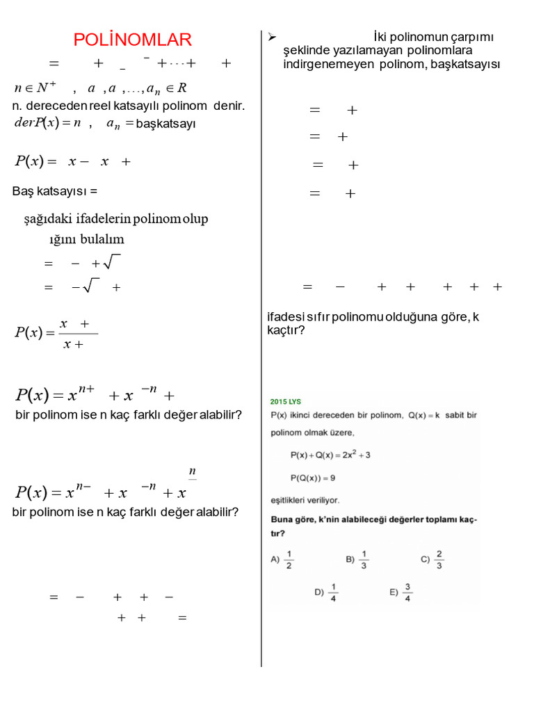 POLİNOMLAR | PDF