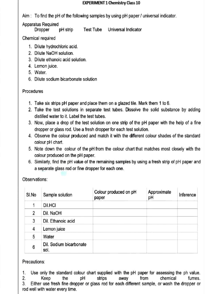 Chemistry Practical | PDF | Sodium Hydroxide | Sodium Bicarbonate