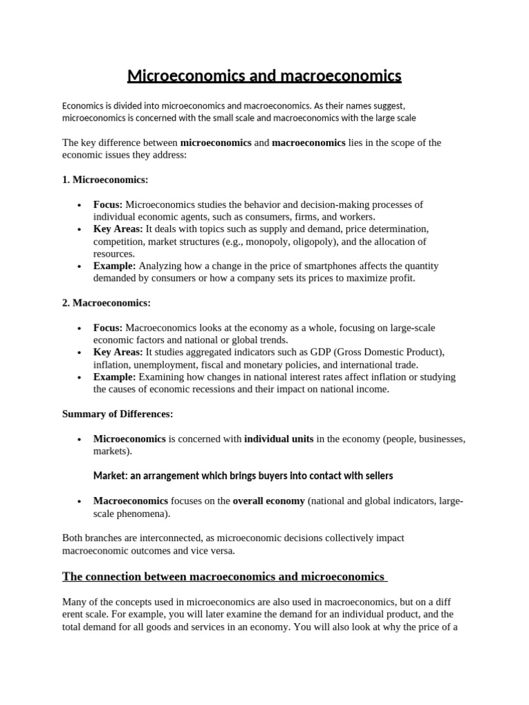 Microeconomics and Macroeconomics O Level | PDF | Macroeconomics ...