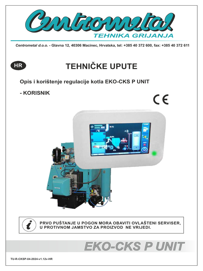 Tehničke Upute Eko Cks p Unit Regulacija | PDF