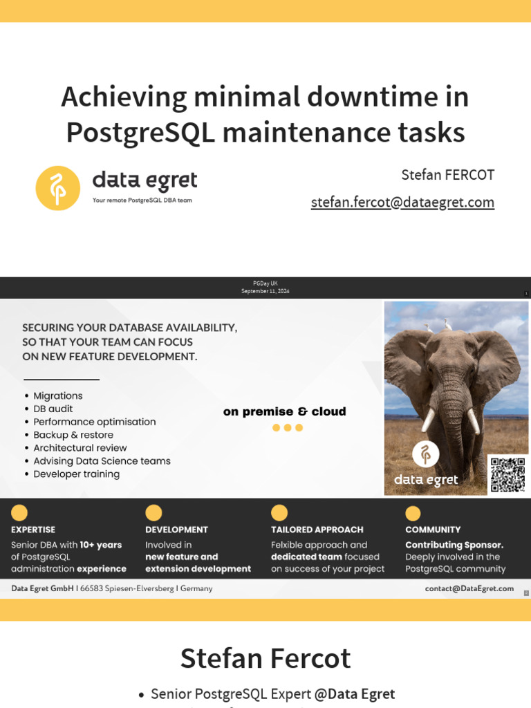 PGDayUK PostgreSQL-maintenance tasks | PDF | Replication (Computing) | Postgre Sql