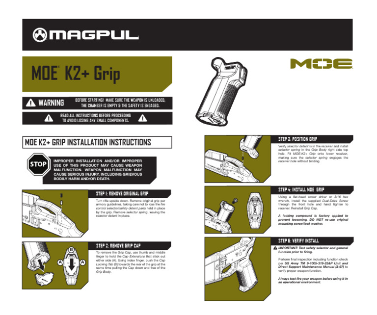 MAG532_MOE_K2+_Grip_INSRT | PDF | Projectile Weapons | Firearms
