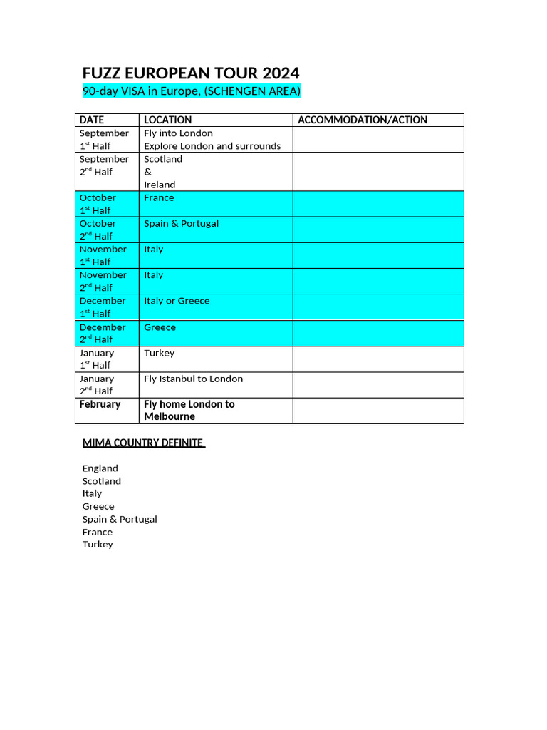Fuzz Europe 2024 Itin | PDF