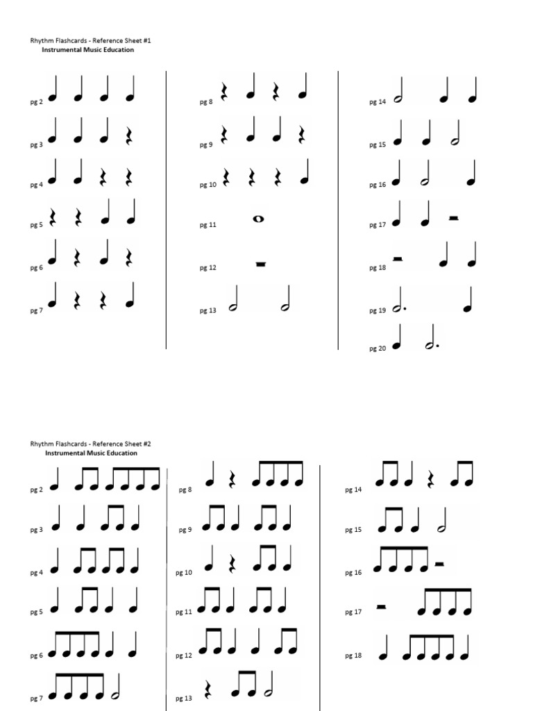 Rhythm Flashcards Complete Overview of All Flashcards | PDF | Senses ...