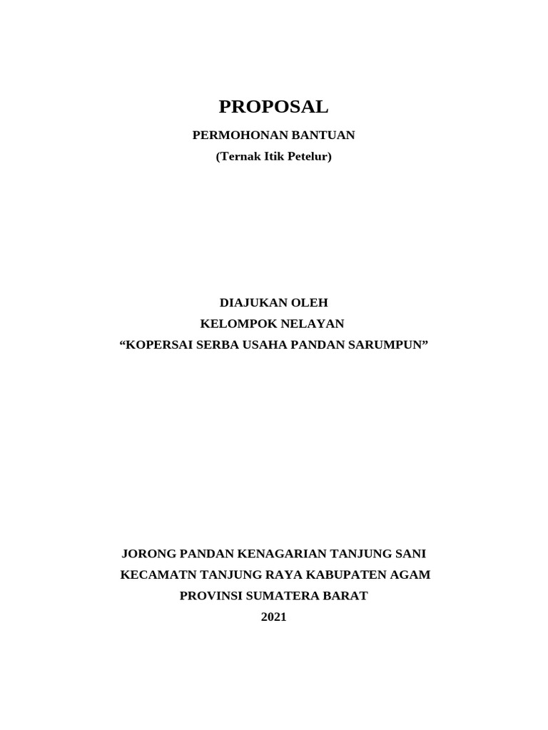 PROPOSAL Usaha Itik Petelur | PDF
