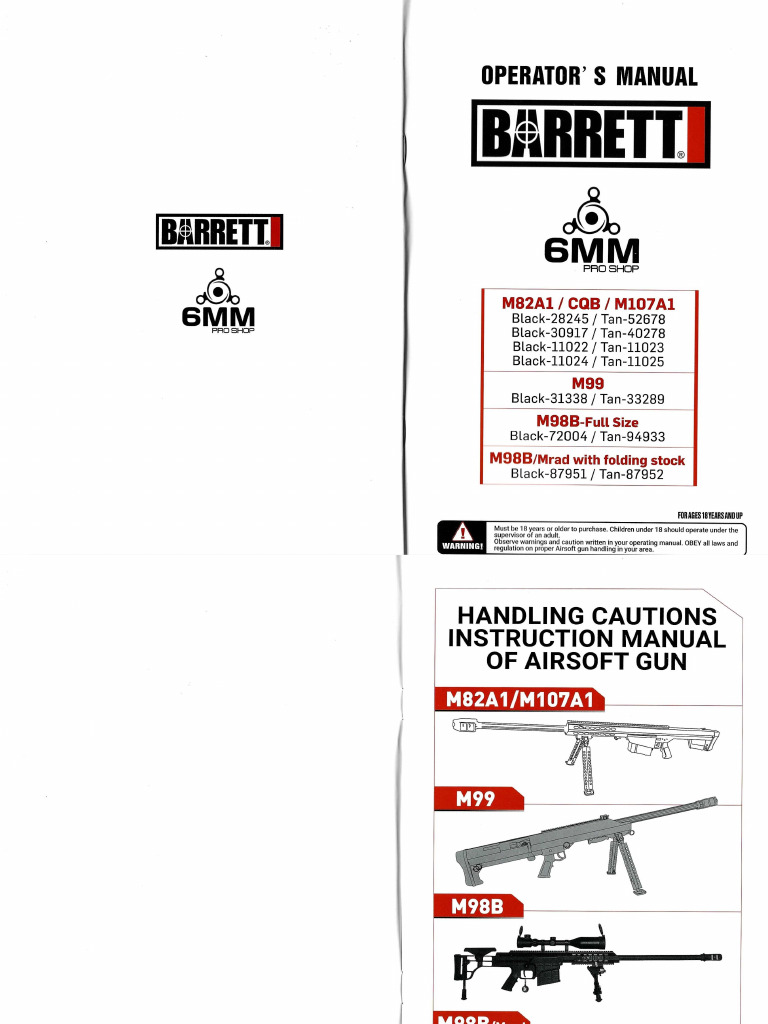 Snow Wolf m82a1-Cqb-m107a1 m98b m99 Manual | PDF