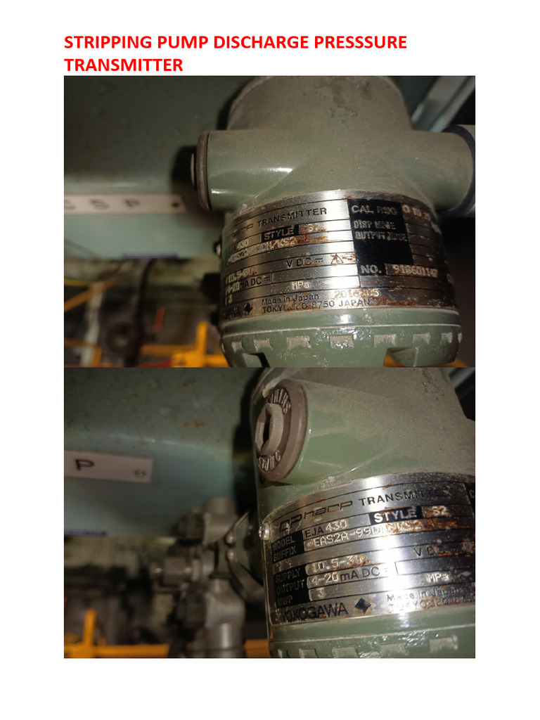STRIPPING PUMP DISCHARGE PRESSSURE TRANSMITTER | PDF