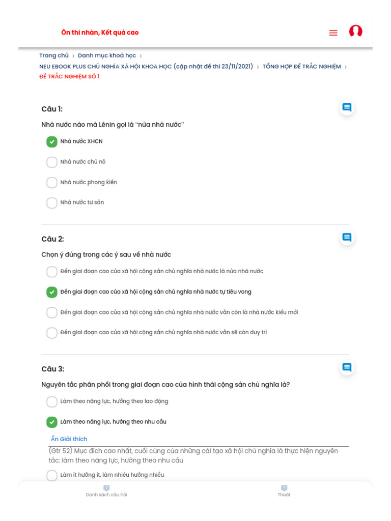 Đề Trắc Nghiệm Số 1 | PDF