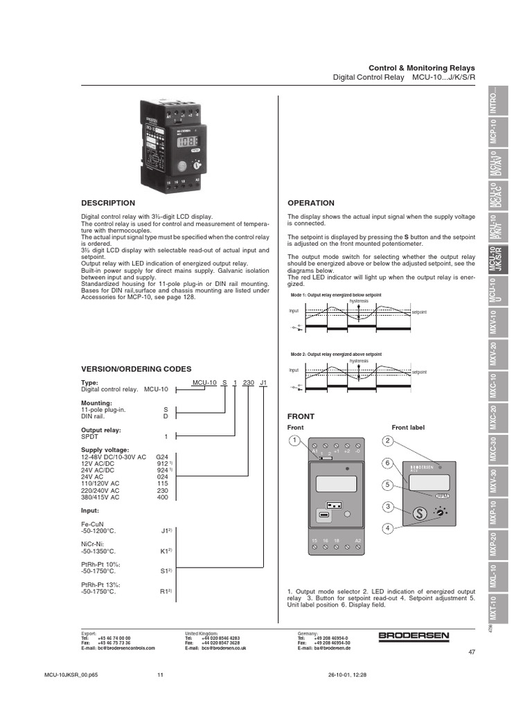MCU-10JKSR_00 | PDF | Relay | Alternating Current